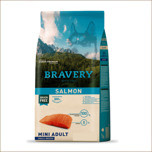 BRAVERY Mini Adult Sans Céréales saumon 2 KG - Animoes